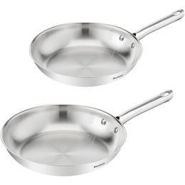Tefal Pfannen-Set »Duetto On« Edelstahl Set, 2 Stk. tlg. 24/28 cm, unversiegelt, Induktion, genieteter Griff, backofengeeignet Edelstahl