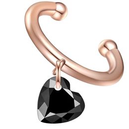 Glanzstücke München GLANZSTÜCKE MÜNCHEN Ohrklemme »GSM2012« Motiv Herz roségold + schwarz 14,6 Glamouröser Earcuff für Damen