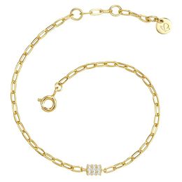 Glanzst&uuml;cke M&uuml;nchen GLANZST&Uuml;CKE M&Uuml;NCHEN Gliederarmband &raquo;GSM988&laquo; aus Sterling Silber gelbgold + wei&szlig; none Armband f&uuml;r Damen