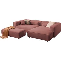 LeGer Home by Lena Gercke Ecksofa »PIARA XXL, L-Form, Schlaffunktion, Cord, Leinenoptik o. Strukturstoff« Hocker stellbar zum Schlafsofa...