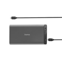 Hama Powerbank »Universal USB-C-Power Pack, Ladekabel, 3 Ausgänge: 1x USB-C 2x USB-A« 26.800 mAh 14, 8 Power Delivery (PD), 5-20V/ 60W anthrazit...