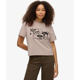 Superdry Damen Roadside Trade T-shirt in Lockerer Passform Brown - Gr&ouml;&szlig;e: 38 21024215023422WG017