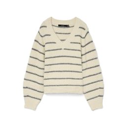 V&eacute;ro Moda VERO MODA Pullover 'VMAWESOME' Damen Gr&ouml;&szlig;e XS creme / dunkelgrau / schwarz