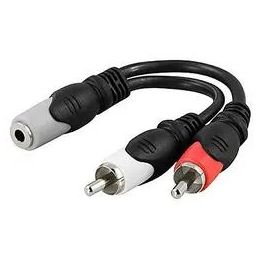 Deltaco 3,5mm Buchse > 2xRCA Stecker 0,1m Schwarz