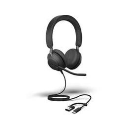 Jabra Evolve2 40 SE , Headset schwarz, MS-Version, Stereo, USB-A und USB-C