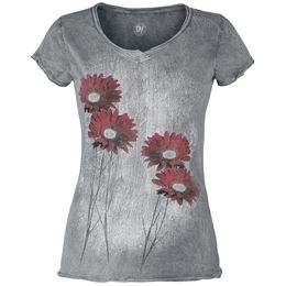 Outer Vision Gerbera Magic Day T-Shirt grau in L 11192-OV Woman's T-Shirt Sasha Gerbera Magic Day M