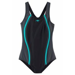 Kangaroos Badeanzug Mädchen Größe 122/128 aqua / basaltgrau / schwarz