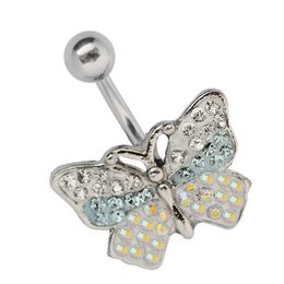 Adelia&acute;s Bauchnabelpiercing ADELIA&acute;S "Piercing Bauchnabelpiercing", blau (t&uuml;rkis), Piercings, Damen, onesize, Titan, Mit vielen Steinen in 3 verschiedenen Farben verziert