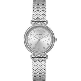 Quarzuhr Guess "ENCHANTMENT", silber (silberfarben), Armbanduhren, Damen, Armbanduhr, Damenuhr, Kristallsteine, Mineralglas, Edelstahlarmband
