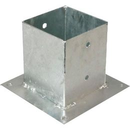 Aufschraubhülse Alberts, grau (feuerverzinkt), B:18cm T:15cm, Stahl, Bodenanker, feuerverzinkt, 121 x 121 mm