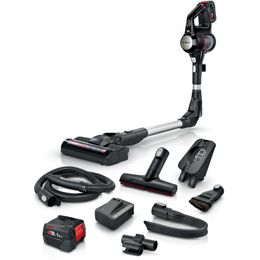 Bosch Akku-Stielstaubsauger "Unlimited 7 BSS715FRSH, Knickrohr, Hygiene-Filter, 10 J. Motorgarantie", schwarz, B:25,2cm H:130,8cm T:21,6cm, Akkusauger, 2x 5 Ah Akku, lange Laufzeit, Schnellladegerät, viel Zubehör