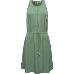 Blusenkleid Ragwear "Sanai", Damen, Gr. L (40), Normalgrößen, grün (dunkelgrün), 100% Viskose, tailliert ca. Mitte Oberschenkel, Rundhals, Ärmel ohne Ärmelschlitz normaler Saum, Kleider, stylisches Sommerkleid mit verspielten Details