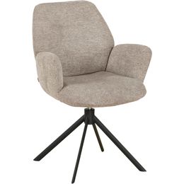 Esszimmerstuhl OMG DESIGN "Lisa", dolphin, schwarz, B:62,5cm H:88,5cm T:63cm, Polyester, Stühle, Drehstuhl mit auto-return, Armlehnenstuhl