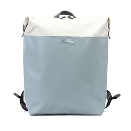 Laptoprucksack 7CLOUDS "Wenuv 7.1", Gr. B/H/T: 29cm x 37cm x 10cm, onesize, weiß (grau, sanftes weiß), Polyethylen, Tarpaulin, Rucksäcke, mit recyceltem PET