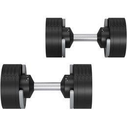 Dumbbell Horizon Fitness "verstellbare Hanteln", schwarz (schwarz matt), Hanteln, 40 kg, Kunststoff, Stahl