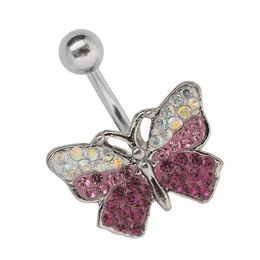 Adelia´s Bauchnabelpiercing ADELIA´S "Piercing Bauchnabelpiercing", rosa, Piercings, Damen, onesize, Titan, Mit vielen Steinen in 3 verschiedenen Farben verziert
