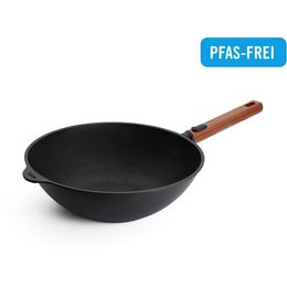 Wok Woll "Eco Logic QXR Guss-Wok- und Rührpfanne", schwarz, H:10cm Ø:30cm, Pfannen, PFAS-freie Diamond-QXR - Beschichtung