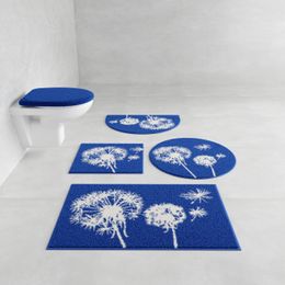 Badematte Grund "Pusteblume, Badvorleger, Badezimmer Teppich, sehr weich", blau, H:20mm, Polyacryl, Badematten, weiche Haptik, auch als 2-teiliges Set erhältlich, Made in Europe