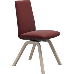 Polsterstuhl stressless "Laurel", rot (cherry paloma, eiche gekalkt), B:49cm H:92cm T:59cm, Leder PALOMA: PALOMA ist ein durchgefärbtes Semianilin-Möbelleder mit natürlicher Narbung., Stühle, Low Back, Größe M, mit schräggestellten Beinen in Eiche gekalkt