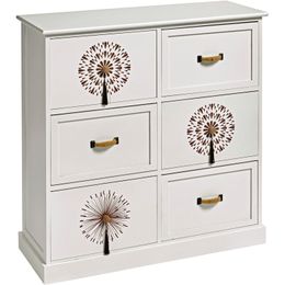 Kommode HEINE HOME, weiß (weiß, natur), B:39cm H:91cm T:32cm, MDF, Massivholz, Sideboards