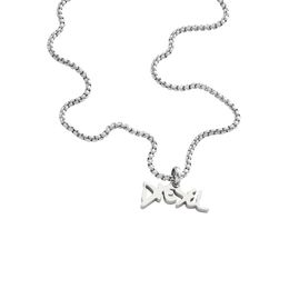 Kette mit Anhänger Diesel "Schmuck Edelstahl Halsschmuck Panzerkette SIGNET Diesel", silber (edelstahlfarben), Halsketten, Damen, Edelstahl