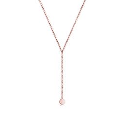 Collierkettchen Elli "Choker Y-kette glänzend mit Plättchen 925 Silber" Gr. 36, rosa (rosegold), Halsketten, Damen, 36, ohne Stein, Silber 925 (Sterlingsilber), L: 36