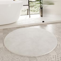 Badematte HOMIE LIVING "Porto Azzurro", beige (elfenbein), H:30mm, Polyester, Badematten, Badteppich, uni, rechteckig & rund, waschbar, Badezimmerteppich