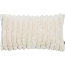 Sitzkissen done. "Polar", beige, felloptik gestreift unifarben, B:30cm H:1cm L:50cm, Polyester, Dekokissen_Sitzkissen_Kissenhüllen, Kissenhülle aus leichtem Flanell