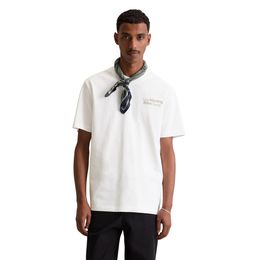 Marc O'Polo T-Shirt MARC O'POLO DENIM "mit anregendem Rückenprint", Herren, Gr. M, weiß, Obermaterial: 100% Baumwolle, unifarben, relaxed fit, Rundhals, normaler Saum, Shirts