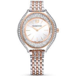 Quarzuhr Swarovski "CRYSTALLINE AURA", rosa (silberfarben, roségoldfarben), Armbanduhren, Damen, Armbanduhr, Damenuhr, Swarovski-Kristalle, Swiss Made