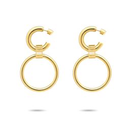 Paar Creolen Liebeskind Berlin "Schmuck Geschenk Edelstahl Ohrringe The D-Link Statement", gold (gelbgoldfarben), Ohrringe, Damen, Edelstahl