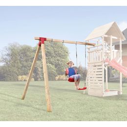 Einzelschaukel Weka "Tabaluga", beige (natur), Schaukeln, KinderB:305cm H:240cm T:290cm, Holzwerkstoff, Anbauschaukel, BxTxH: 305x290x240 cm, B:305cm H:240cm T:290cm