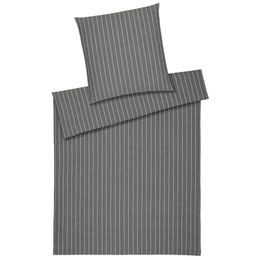Bettwäsche Elegante "Humble", anthra, B/L: 135cm x 200cm, 1 Stk., 1 Stk., Halbleinen, B/L: 80cm x 80cm, 2 Stk., Halbleinen, Obermaterial: 50% Baumwolle, 50% Leinen, Bettwäsche, angenehmes Hautgefühl