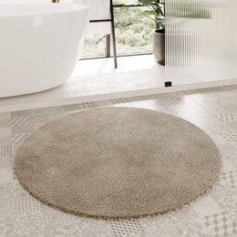 Badematte HOMIE LIVING "Porto Azzurro", beige (hell taupe), H:30mm, Polyester, Badematten, Badteppich, uni, rechteckig & rund, waschbar, Badezimmerteppich