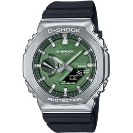 Smartwatch Casio G-SHOCK, schwarz (schwarz, grün), Smartwatches, Armbanduhr, Herrenuhr, Bluetooth, Resinarmband,Weltzeit, Phone Finder
