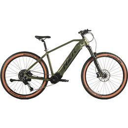 E-Bike Adore "E-MTB 29" Alu Pedelec Trail Hunter Mittelmotor 110NM / 18,2Ah" Gr. 48, grün, schwarz, Elektrofahrräder, 48cm, 29 Zoll (73,66cm)