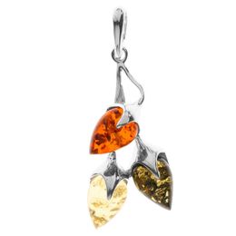 Kettenanhänger OSTSEE-SCHMUCK "OSTSEE-SCHMUCK Anhänger Blüte Anhänger Blüte", weiß, Schmuckanhänger, Damen, 45 x 19mm, Silber 925 (Sterlingsilber), 3,4 g