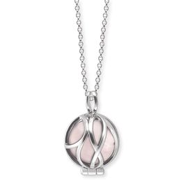 Kette mit Anhänger Engelsrufer "Powerful Stone Paradise Rosenquarz, ERN-HEALPARA-RQ" Gr. XS, bunt (silberfarben, rosa), Halsketten, Damen, XS, Silber 925 (Sterlingsilber), L: 50, mit Rosenquarz