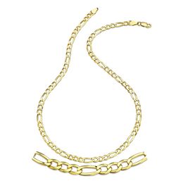 Kette ohne Anhänger Firetti "Schmuck Geschenk Silber 925 Halsschmuck Halskette Figarokette" Gr. 45, gold (gelbgoldfarben), Halsketten, Damen, 45, Silber 925 (Sterlingsilber), B: 5,1mm, Made in Germany, B:5,1mm
