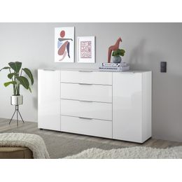 HBZ-MEBLE Kommode HBZ "Santorin, BxHxT 180x99x40 cm", weiß, B:180cm H:99cm T:40cm, Holzwerkstoff, Sideboards, Breite 180cm, Softclose für Türen und Schubkästen, Melaminbeschichtung