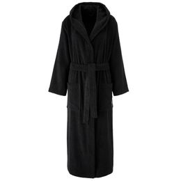 Unisex-Bademantel Bruno Banani "Robby, ideal für Sauna & Spa, Standardlänge & Überlänge" Gr. XL, schwarz, L:136cm, Walkfrottee, Hausmäntel, Damen & Herren Bademäntel, Baumwolle, mit Taschen, Sauna, XS-3XL