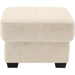 Hocker MR. COUCH "Pierre DuraSpring", novaclean senseo 5 creme, B:61cm H:47cm T:61cm, 95% Polyester / 5% Nylon, Hocker, Mit DuraSpring-Taschenfederkern bis 140 kg belastbar