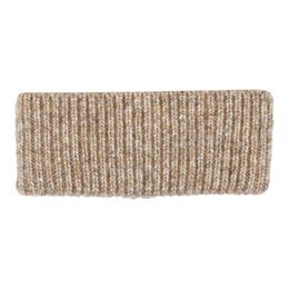Stirnband CAPO, Damen, beige, Strick, Materialmix, unifarben, Mützen, Melange-Optik, Rippenstrick, Wollanteil