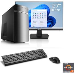 CSL Gaming-PC-Komplettsystem "Sprint V28519", Energieeffizienz: E (A-G), grau (anthrazit), Microsoft Windows 11 Home (64 Bit), 16 GB RAM 1.000 GB SSD, Computer_Komplettsysteme