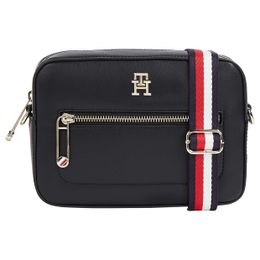 Mini Bag Tommy Hilfiger "ICONIC TOMMY CAMERA BAG CORP", Damen, Gr. B/H/T: 20cm x 14cm x 7cm, blau (space blau), Lederimitat, Taschen, im kleinen Format