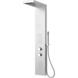 Duschsäule MARWELL "Essenza", silber (chrome), H:125cm T:6,5cm, Edelstahl, Brausegarnituren, Edelstahl Regendusche, 125 x 20 cm
