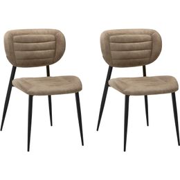 Esszimmerstuhl OMG DESIGN "Rikki", grau (taupe, schwarz), B:52cm H:84cm T:62cm, Stühle, bequemer Polsterstuhl in modernen Farben