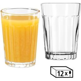 Gläser-Set Libbey "Rocks Glas -PANELED TUMBLERS- 207 ml, Ø: 7,5 cm, H: 10,5 cm, 12er Set", transparent, H:10,5cm Ø:7,5cm, Glas, Trinkgefäße, hochwertig verarbeitet, im modernen Design