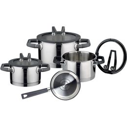 Topf-Set ELO PREMIUM "Rondello", schwarz, Töpfe, mit integriertem Öl-Dosiersystem, Induktion