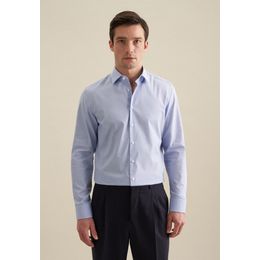Businesshemd Seidensticker "Slim", Herren, Gr. S (37), normale Ärmellängen, blau (hellblau), 100% Baumwolle, unifarben, slim fit, 2-Knopf-Manschette, Hemden, Slim Langarm Kentkragen Uni